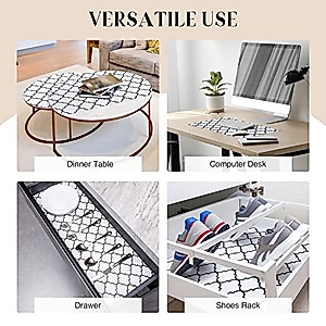 Glotoch Shelf Liner for Kitchen Cabinets Non Slip,17.5" x 30FT Drawer Liner Waterproof Cabinet Liner for Shelve,Premium Refrigerator Liners for Shelves,Cupboard,Dresser,Closet,Quatrefoil White