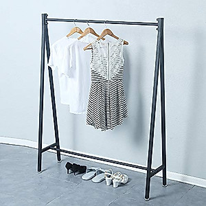 SULIANG Modern Clothing Rack for Boutiques,Heavy Duty Clothes Rack for Hanging Clothes,Industrial Garment Rack Standing Retail Display(Black)