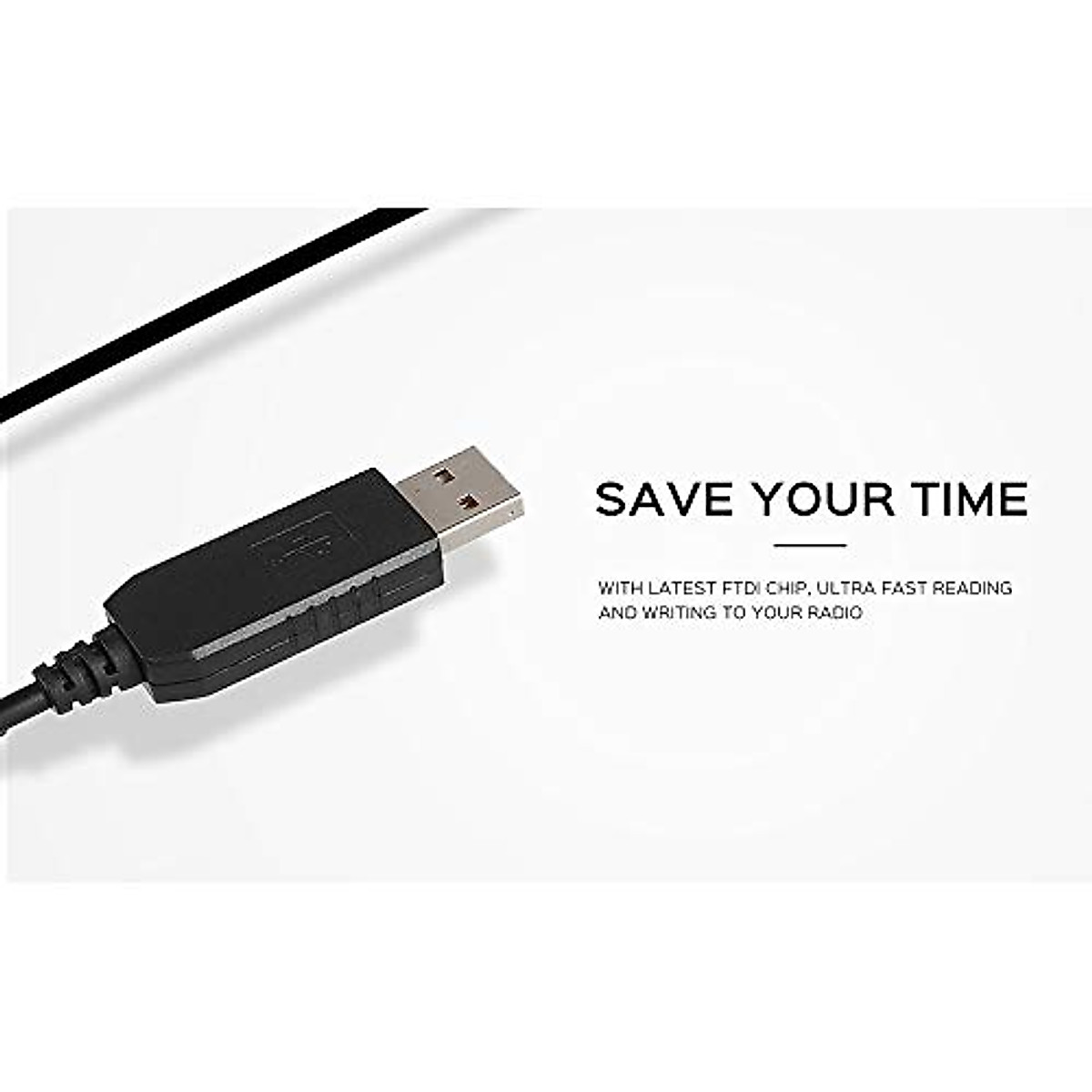 Radioddity PC001 FTDI USB Programming Cable, Plug and Play, Compatible with Windows 7/8/10/11, Most Analog Two Way Radios with 2-Pin K Plug