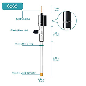 stonylab Saturated Calomel Electrode, 6x65 mm Stable Reference Electrode Compatible with Most Electrolytic Cells Lab Neutral Electrode