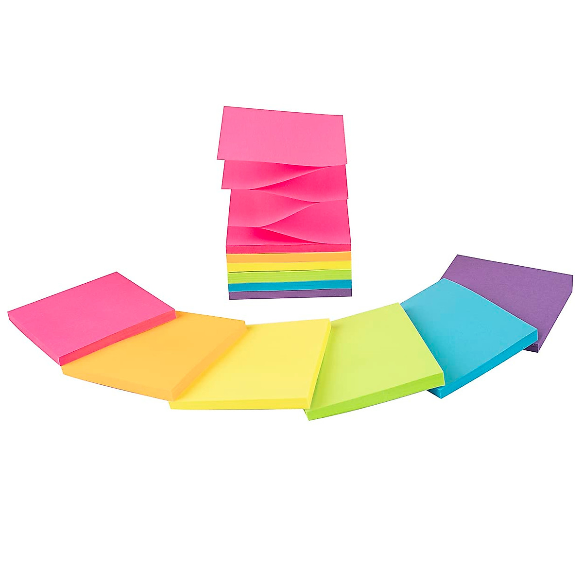 Pop-up Sticky Notes,3x3 in,12 Pads,Bright Colors Super Sticking Power Memo Pads, 6 Colors, Strong Adhesive