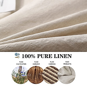 Simple&Opulence 100% Linen Duvet Cover Set, 3 Pieces Belgian Flax Breathable Bedding, King Size 104''x92'' (1 Comforter Cover+2 Pillowshams) with Tie Closure Style,Linen