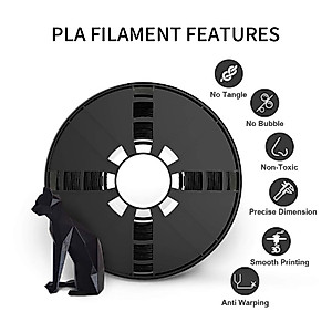 NOVAMAKER PLA Filament 1.75mm 3D Printer Filament, Black, 1kg Spool(2.2lbs), Yellow Gold, Dimensional Accuracy +/- 0.03mm, Fit FDM 3D Printer and 3D Pen