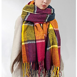 Loritta Womens Scarf Fashion Long Plaid Shawls Wraps Big Grid Winter Warm Lattice Large Scarves Gifts,Color Lattice