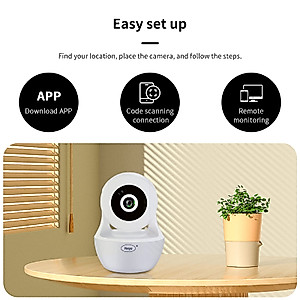 WiFi Security Home Camera，Baby Monitor Wireless IP Camera with Night Vision Two Way Audio Cloud Storage， Supports 5G WiFi，up to 128GB（White） Indoor Camera