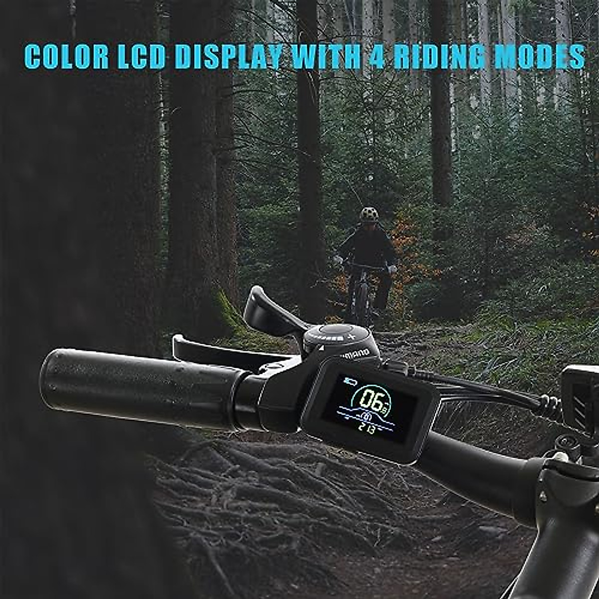 Totem Volcano Electric Bike for Adults 27.5”, 500W Powerful Motor, Ebike 48V 11.6Ah Removable Integrated Lithium Battery, Shimano 21-Speed, Mechanical Locking Suspension Fork-Blue