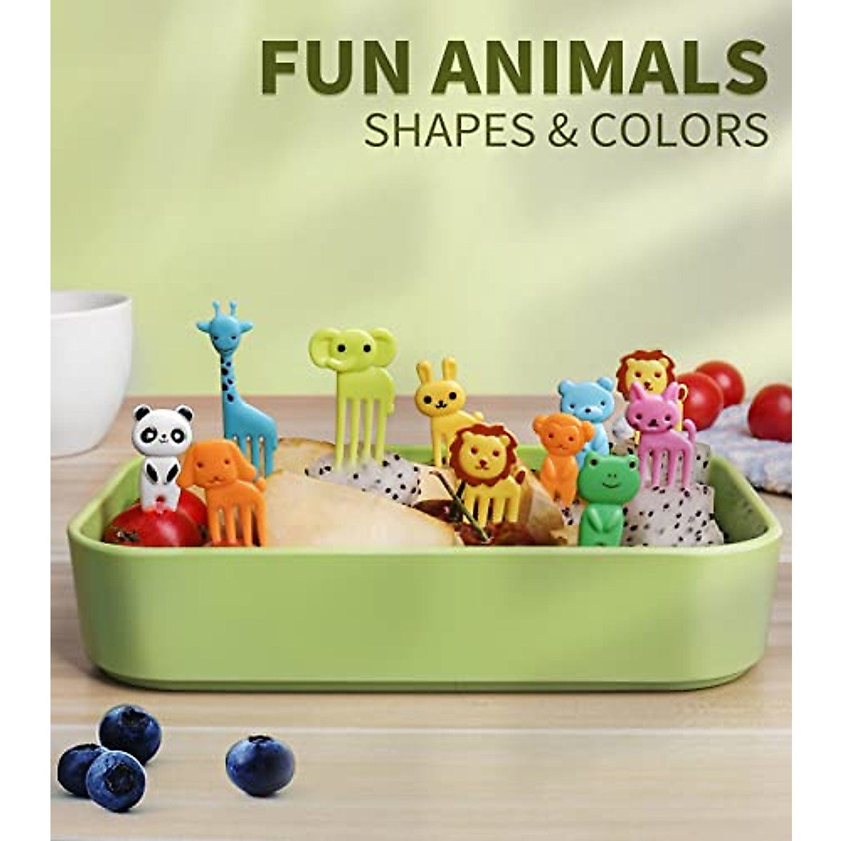 152PCS Food Picks for Kids, SEANSDA Fun Kids Food Picks for Picky Eaters, Cute Animal Fruit Toothpicks, Reusable Toddler Food Pick, Kids Lunch Accessories for Bento Box - BPA Free