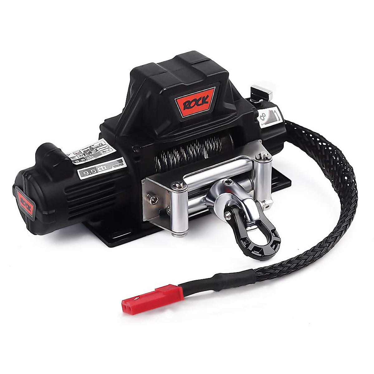 INJORA Metal Automatic Winch Wireless Remote Controller System for 1:10 RC Crawler Car Axial SCX10 90046 TRX4 Redcat (Black)