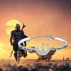FOTAP The Force Bracelet I Am One with The Force The Force is with Me Jewelry Funny Gift (S- Force Bracelet)