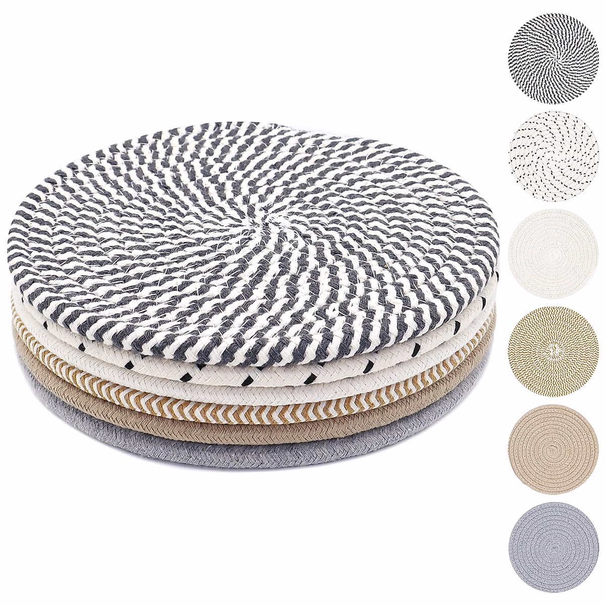 KITLAB 8 Inch Trivets for Hot Dishes, Hot Pots and Pans, Thick Heat Resistant Large Coaster for Kitchen, Hot Pads, Kitchen Essentials, Kitchen Decor for Table & Countertop, 6 Pcs