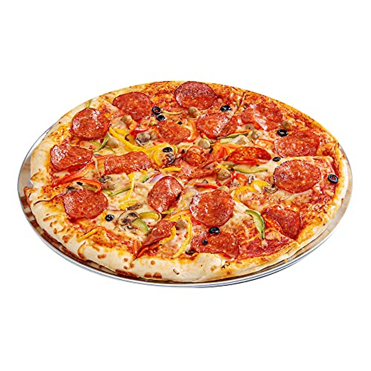 Restaurantware Met Lux 18 Inch Commercial Pizza Pan 1 Coupe Style Pizza Cooking Tray - Heavy-Duty 18-Gauge Aluminum Round Baking Tray Oven-Baking For Pizzas & More