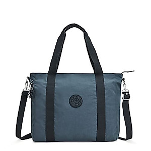 Kipling Women's Asseni Tote, Lightweight Everyday Purse, Shoulder Bag, Nocturnal Grey