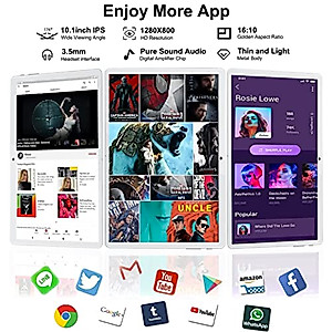 10 Inch Android 11 Tablet pc, 4 RAM 64GB ROM 128GB Expand, IPS HD,2.5D G+G Touch Screen,Google Certificated Wi-Fi Tablets,5MP Camera,Long Battery Life,Sliver-(Comes with Leather case) Silver…