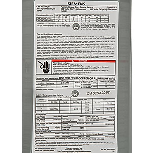 Siemens HF361 30-Amp 3 Pole 600-volt 3 Wire Fused Heavy Duty Safety Switches