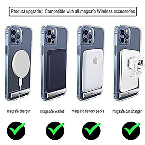 chitri Compatible for iPhone 12 Pro Max Case, [Compatible with Magsafe Wallet] [Three-Way Stand Magnetic Case] Compatible with MagSafe Charger Transparent Hard PC Back Slim Shockproof Protective Case