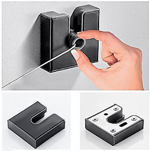 SPAANY Retractable Clothesline Indoor 3.5 m/11.4 Feets,Clothes Line with Adjustable Stainless Steel Rope String,Wall Mounted Clothes Drying Laundry Line for Bathroom Laundry,Black