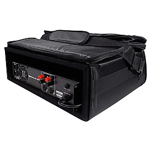 Rockville 3U Rack Bag Double-Sided Case with 16" Depth + Shoulder Strap (RRB35) Black