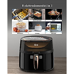 Large Air Fryer 8 Quart with Viewing Window, Big Capacity Family Size Oilless Airfryer Oven with 100 Recipt Digital Recipe Cookbook, Nonstick Basket and Dishwasher Safe