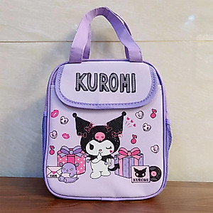 Kawaii Kumi Insulated Lunch Bag with Bracelet Charm for Women, Reusable Large Capacity Lunch Box, Leakproof Lunch Tote Bag, Lunchbox Container Thermal Cooler Bag Food Handbags for Work