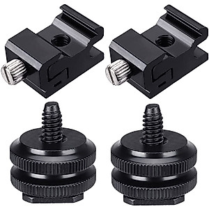 10pcs 1/4 Inch Cold Shoe Mount Adapter and Hot Shoe Flash Stand Adapter Kit for DSLR Camera Rig, Camera Flash Shoe Mounts for Light Tripod