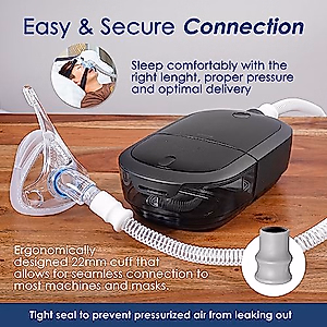 Resway CPAP Tubing | White 15mm Diameter | Universal CPAP Hose Compatible with Most Machines & Masks | Easy-Grip 22mm Ergonomic Cuff for Secure Fit | Lightweight Flexible Tube - 6 Feet Long