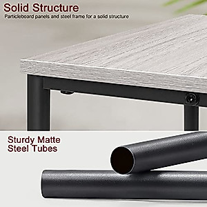 MOOACE Nightstand with Charging Station, Side End Table with USB Ports and Outlets, 3 Tier Side Table with Storage Shelf Modern Bedside Table for Bedroom Living Room, Grey