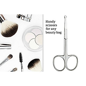 BeeSpring Rounded Nose Hair Scissors. Round Tip Scissor for Ear, Eyebrow, Beard and Mustache Trimming - 3.5" Blunt Nosed Tipped Grooming Trimmer