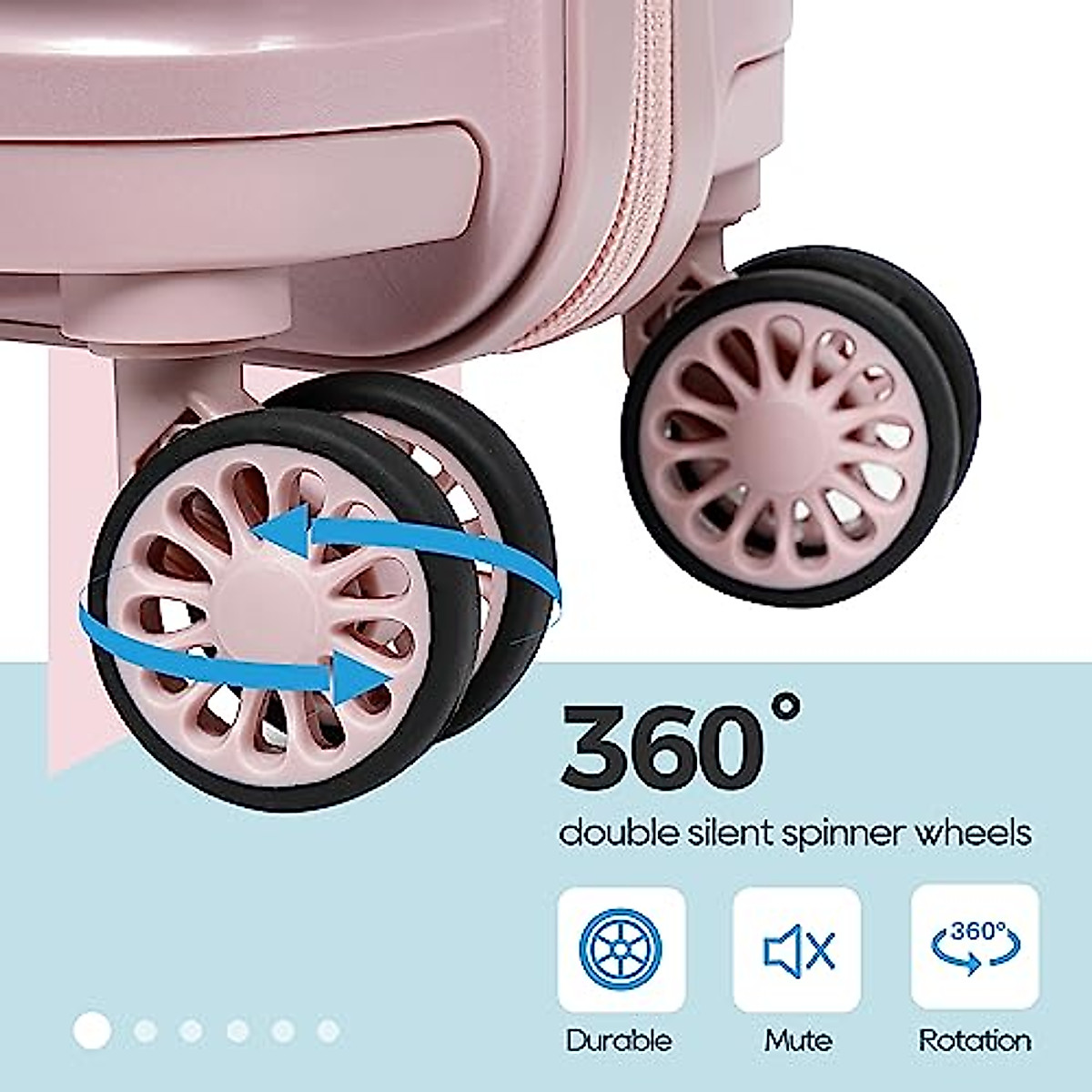 Melalenia Luggage Carry On Suitcase Sets, Expandable PP Hard Shell Suitcase with Spinner Wheels,Travel Luggage with TSA Locks 22x14x9 Airline Approved