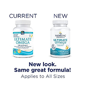 Nordic Naturals Ultimate Omega, Lemon Flavor - 90 Soft Gels - 1280 mg Omega-3 - High-Potency Omega-3 Fish Oil Supplement with EPA & DHA - Promotes Brain & Heart Health - Non-GMO - 45 Servings