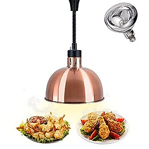 JIAWANSHUN D Type Food Warmer Lamp Food Heat Lamp Warmer with Bulb 250W 290mm Commercial Food Warmer Retractable Heat Lamps Catering Food Warmers Restaurant Supplies Food Service (Champagne) 110V