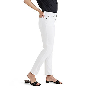 Dockers Women's Slim Fit High Rise Jean Cut Pants, Lucent White, 26
