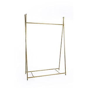 British Style Sturdy Clothes Rack Garment Rack Metal Clothes Rack,Industrial Clothing Rack,Heavy Duty Clothes Rack,Portable Clothing Rack Hanging Clothes Rack for Small Spaces and Rooms Gold,Black,White (Gold)