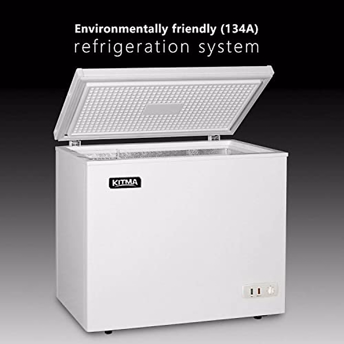 KITMA Chest Freezer - 7 Cu.Ft Reach-In Freezer Chest - Solid Door Deep Freezer with Wire Storage Basket, White
