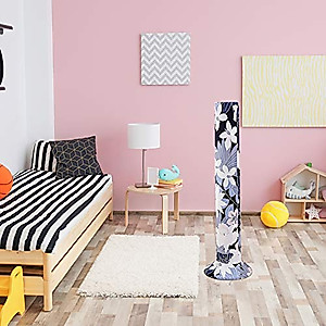 Garneck Tower Fan Dust Cover Dust Proof Fan Protective Cover Flower Pattern for Pedestal Fan Floor Fan Standing Fan Decoration (Dark Blue)