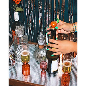 ban.do Bar Glass Set of 2, 6.6oz Cute Cocktail Glasses for Adults, Unique Cocktail Wine & Champagne Glasses, Aesthetic Glassware for Bar Cart, Tipsy Turvy