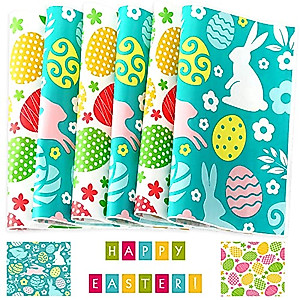 150 Pcs Easter Wax Paper for Food ,wrap Paper Sheets Sandwich Candy Cookies Wraps for Easter with Eggs Rabbit Flowers Pattern Waterproof Liner for Kitchen Handmade Food Easter Party Supplies
