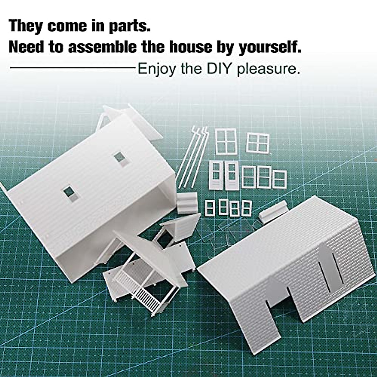 HO Scale Model Blank Buidlings Kit Unassembled House for 1:87 Model Train Layout JZ01JJ (HO Scale-1 Unit)