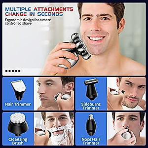 Electric Bald Head Shaver, Upgrade 5 in 1 Head Shavers for Bald Men, with Nose Hair Sideburns Trimmer, Waterproof Wet/Dry Mens Razor Grooming Kit, Anti-Pinch, LED Display, Cordless, and Rechargeable