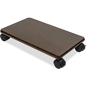 TORIBIO Real Wood Computer Tower Stand Mobile Rolling PC CPU Floor Stand Under Home Office Desk