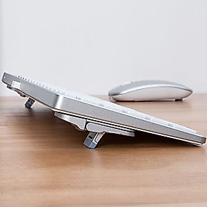 Portable Keyboard Stand for Desk, Adjustable 3 Angle Keyboard and Laptop Riser, 2PCS Invisible Mini Laptop Stand, Zinc Alloy Build for MacBook Air/Pro, Lenovo, HP, 10-17"Inches Laptops(Silver)