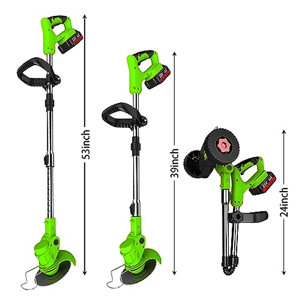 Cordless Weed Wacker,Battery Powered Weed Wacker 3 in 1 Rechargeable Weed Wacker Electric for Lawn Garden Yard, Includes 2 * 3.aH Batteries