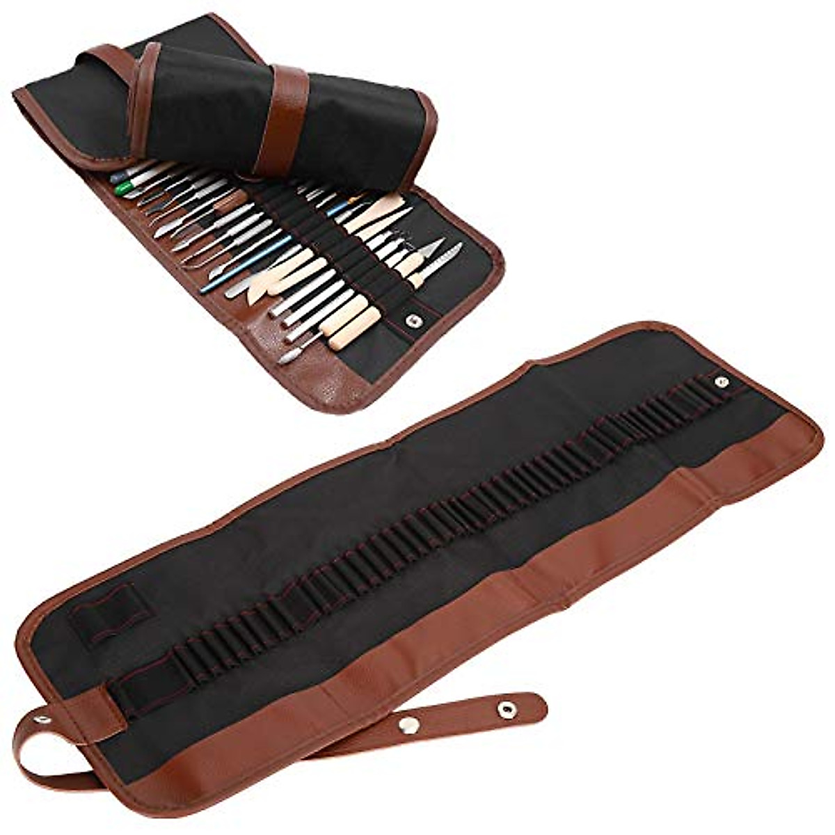 Pen Wrap Roll, Pencil Case Travel Fountain Pen Organizer Bag, Painting Tools Storage Stationery Storage of Pottery Tools, Painting Tools(48 Cells)