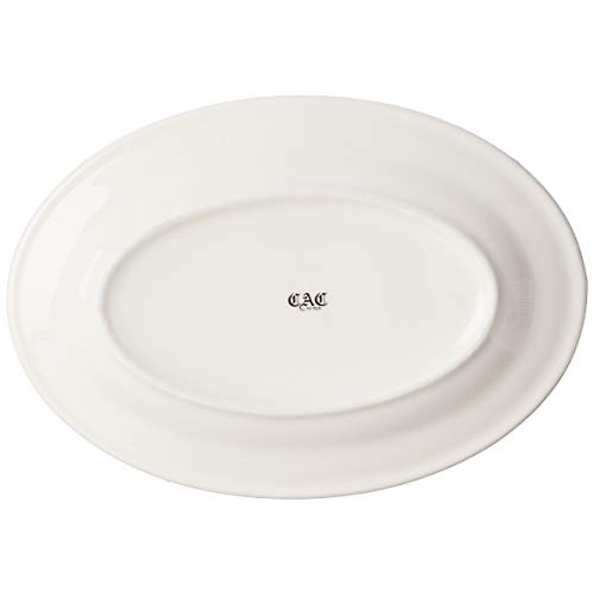 CAC China REC-13 Rolled Edge 11-1/2 by 8-1/4-Inch Stoneware Oval Platter, American White, Box of 12