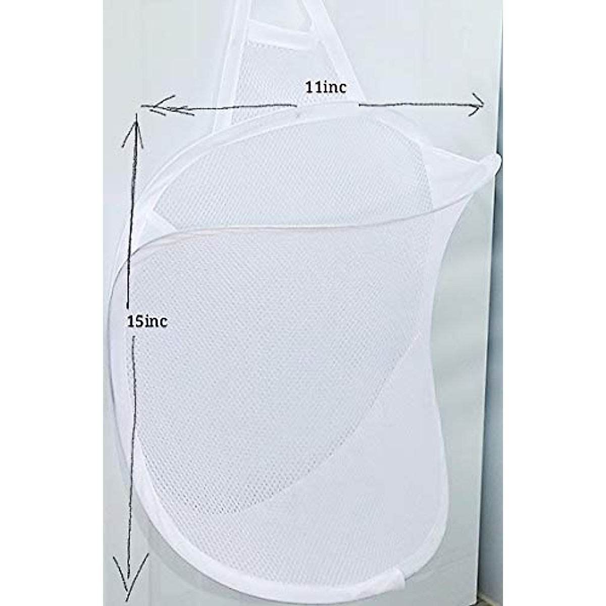 Heng happy Small Mesh Hanging Laundry Hamper Basket,Over-The-Door Mesh Hamper, Wall Dirty Clothes basket