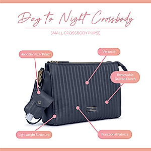 JuJuBe Crossbody Bag, Small Diaper Purse and Designer Shoulder Bag for Women with Portable Changing Pad, Handbag for Baby Travel Essentials, Removable Strap, Vegan Leather, Day to Night - Deep Ocean