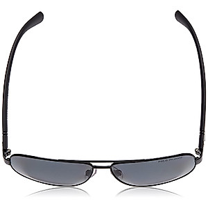 Polo Ralph Lauren Mens PH3110 Aviator Sunglasses, Semi-Shiny Black/Polarized Grey, 60 mm
