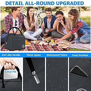 10L 19Cans Insulated Lunch Bag for Women Men, Reusable Lunch Box for Office Work Picnic Beach Travel, Leakproof Soft Cooler Tote Bag Freezable Lunch Bag for Adult, Grey