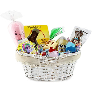 Cornucopia Brands Wicker Baskets w/Handles (2-Pack, White-Painted), for Easter, Picnics, Gifts, Home Decor and More, 13 x 10 x 6 Inches