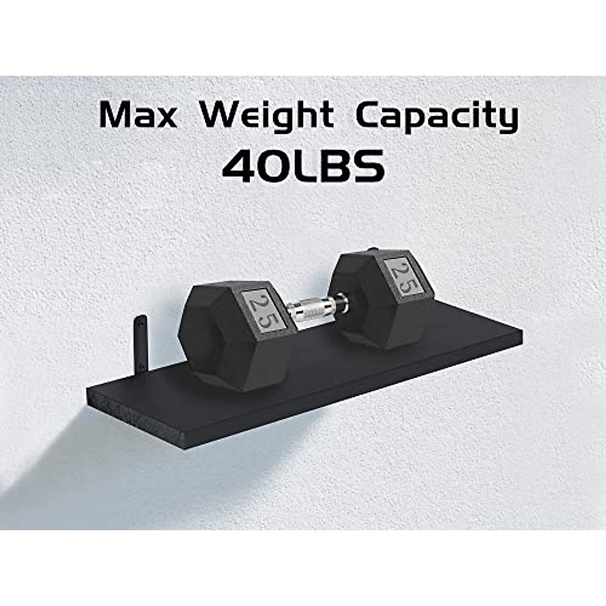 Szkiuqe 2-in-1 Floating Shelves, Bathroom Shelves with Storage Basket, Wall Mounted Rustic Wood Shelves, Farmhouse Wall Decor for Bedroom, Kitchen, Living Room and Plants - Black