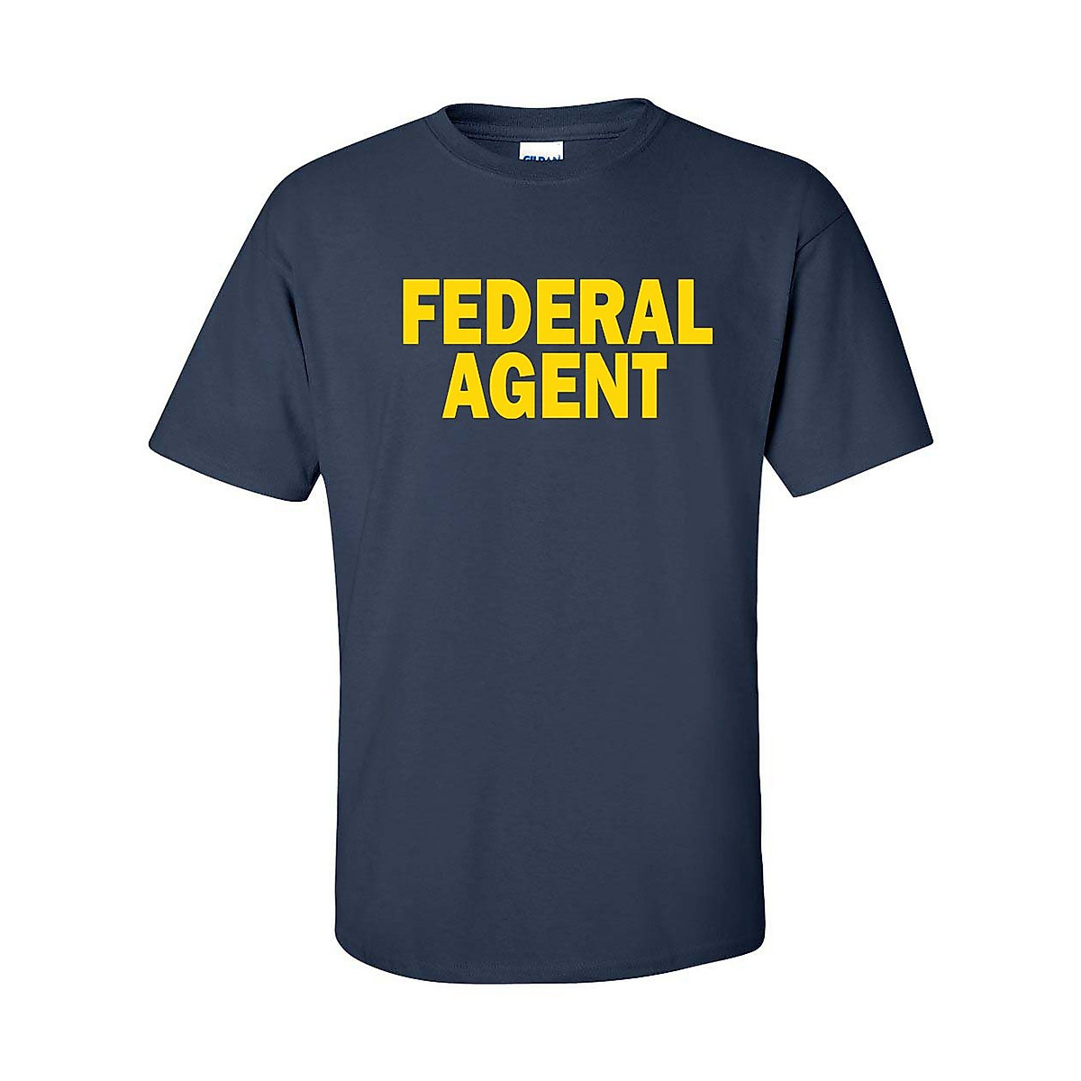 Federal Agent Printed on Front Men's T-Shirt - Large Navy (ATA457)